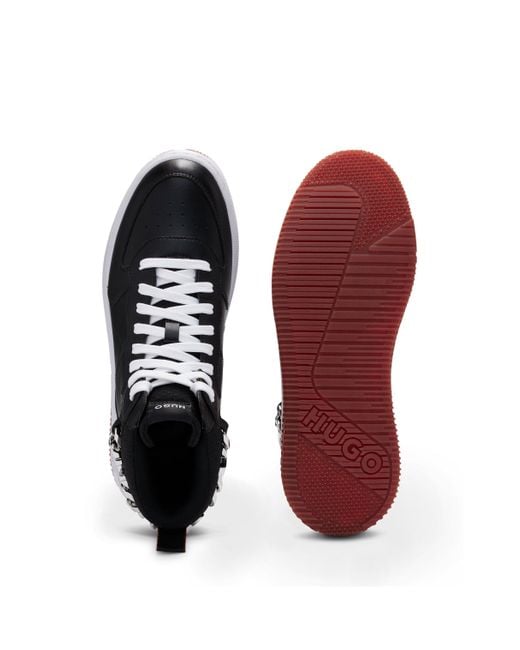 BOSS by HUGO BOSS High-top Trainers With Logo-chain Trim in Black | Lyst