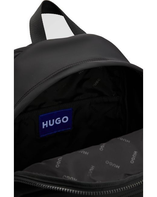 HUGO Twill Backpack With Blue Logo Label in Black for Men | Lyst