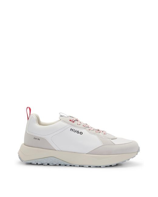 HUGO Mixed-material Trainers With Nappa Leather in White for Men | Lyst