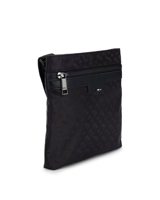 BOSS Monogram-jacquard Envelope Bag With Signature Stripe in Black for ...