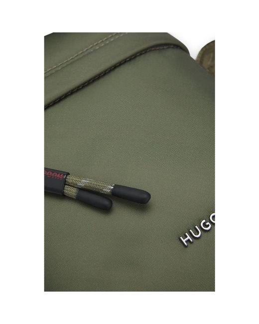 HUGO Twill Reporter Bag With Metallic Logo Lettering in Green for Men ...