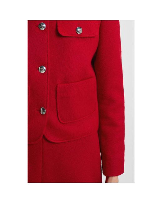 HUGO Regular-Fit Cropped Jacket With Metallic Buttons in Red | Lyst UK