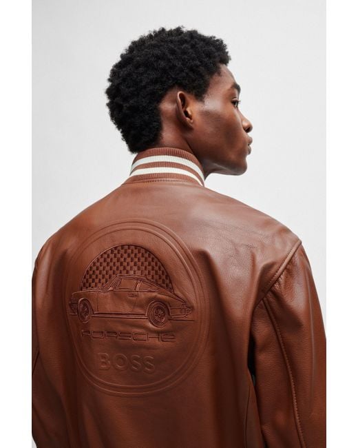 BOSS by HUGO BOSS Porsche X Leather Jacket With Special Branding in ...