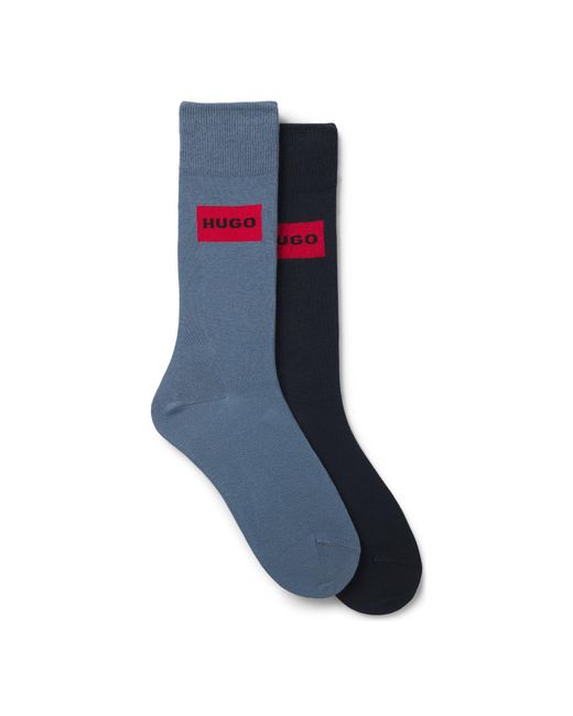 HUGO Two-Pack Of Regular-Length Socks With Logo Labels in Blue for Men ...