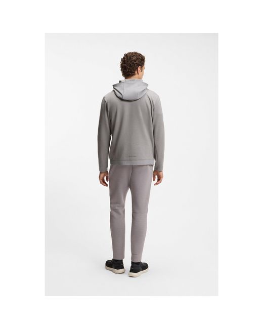 BOSS Active Odour-Control Hooded Jacket With Reflective Details in Grey ...