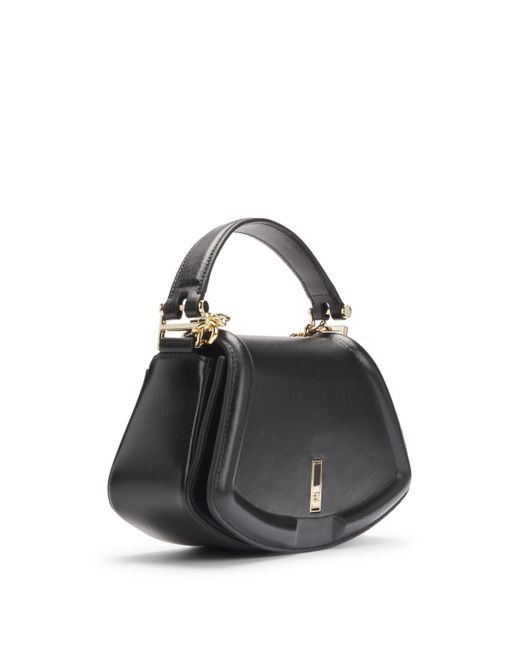 BOSS Ariell Shoulder Bag In Matte Leather With Gemstone Strap in Black ...