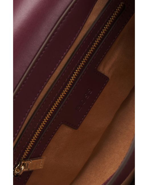 BOSS Leather Shoulder Bag With Signature Hardware in Purple | Lyst