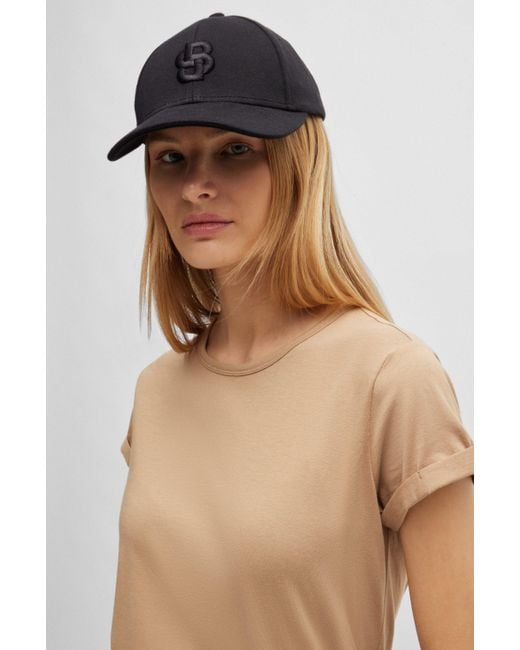 BOSS Cap With Embroidered Double Monogram in Black | Lyst