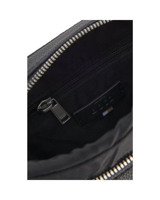 BOSS Grained Faux-Leather Reporter Bag With Signature-Stripe Trim in ...