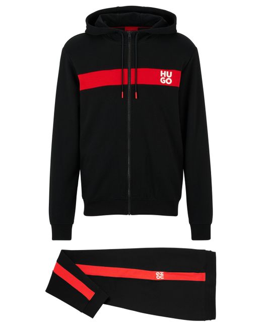 BOSS by HUGO BOSS Trainingsanzug aus Baumwoll-Terry mit Streifen und ...