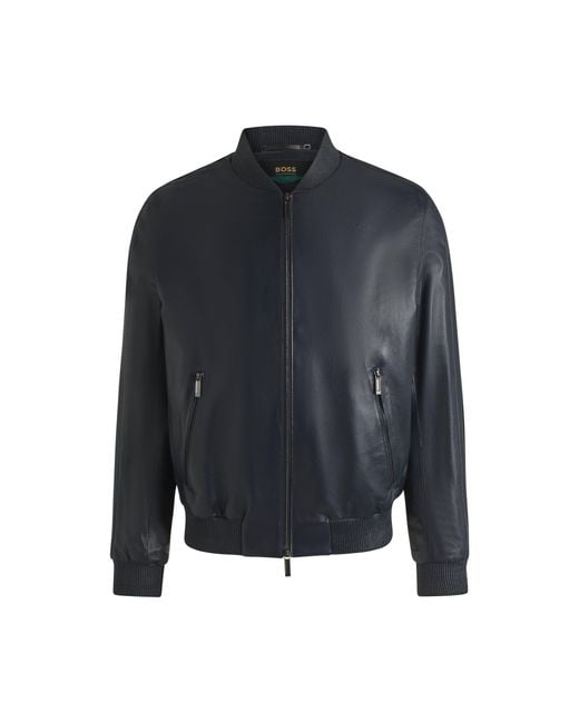 BOSS X Aston Martin Nappa-Leather Jacket With Perforated Details in ...
