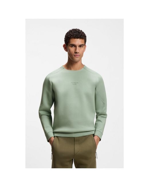 BOSS Porsche X Sweatshirt With Reflective Logo in Green for Men | Lyst UK
