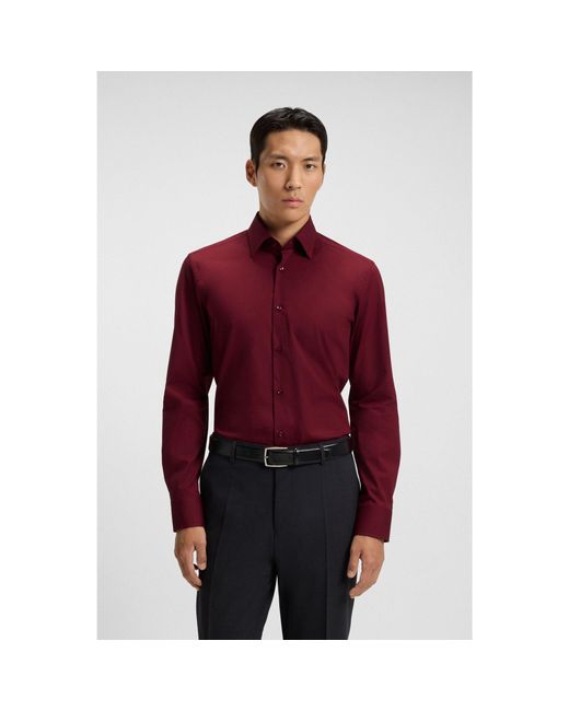 BOSS Slim-Fit Shirt in Red for Men | Lyst UK