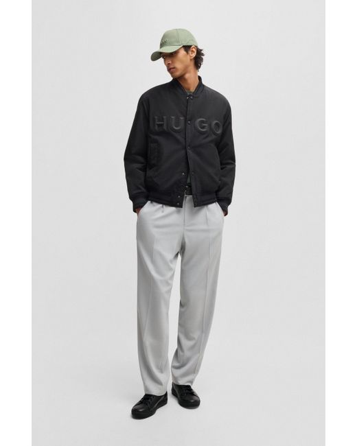 HUGO High-top Trainers In Grained Faux Leather in Black for Men | Lyst