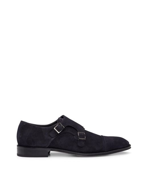 BOSS by HUGO BOSS Suede Shoes With Double-monk Strap And Cap Toe in ...