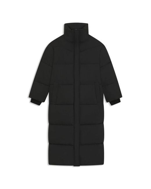 BOSS Long Puffer Jacket With Water-Repellent Finish in Black | Lyst UK