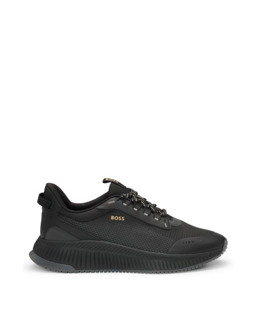 BOSS Ttnm Evo Trainers With Ribbed Sole in Black for Men | Lyst