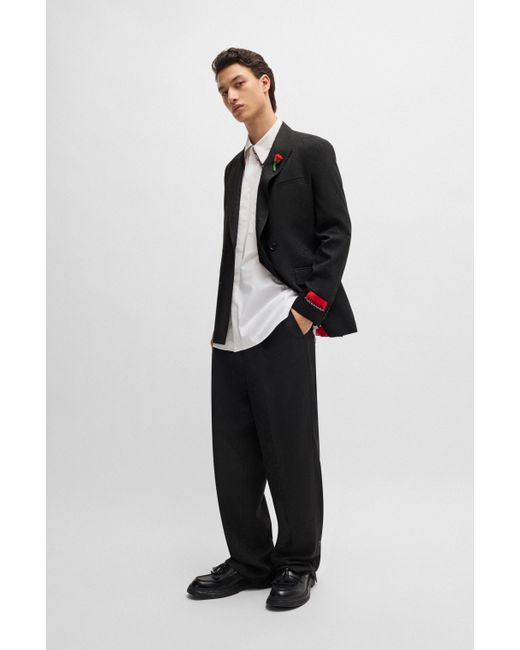 HUGO X Les Benjamins Modern-Fit Jacket in Black for Men | Lyst