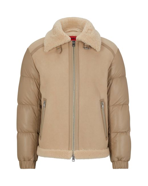 BOSS by HUGO BOSS Hybrid Jacket In Shearling Suede And Nappa Leather in ...
