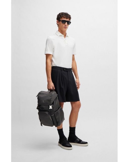 BOSS by HUGO BOSS Matte-twill Backpack With Double Monogram And Full ...