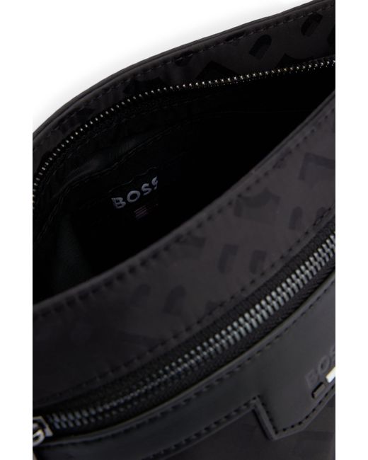 BOSS Monogram-jacquard Envelope Bag With Signature Stripe in Black for ...