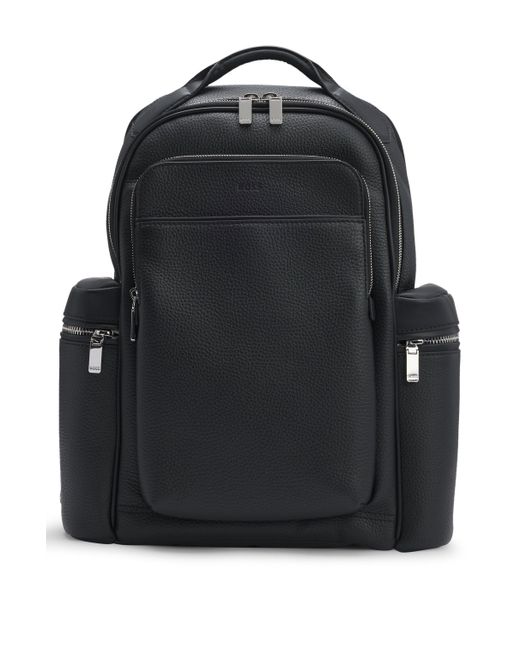 BOSS Multi-pocket Backpack In Italian Leather With Signature Trims in ...