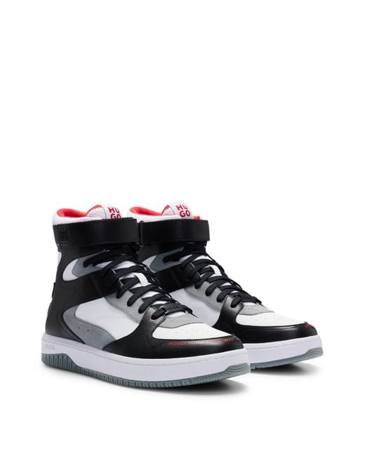 BOSS by HUGO BOSS High-top Trainers In Leather And Suede in White for ...