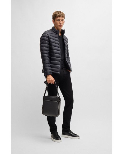 BOSS Reporter Bag In Italian Leather With Emed Logo in Black for Men ...