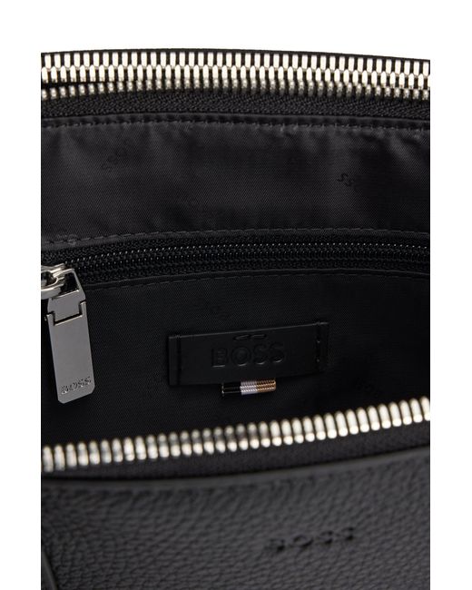 BOSS Slimline Document Case In Italian Leather With Emed Logo in Black ...