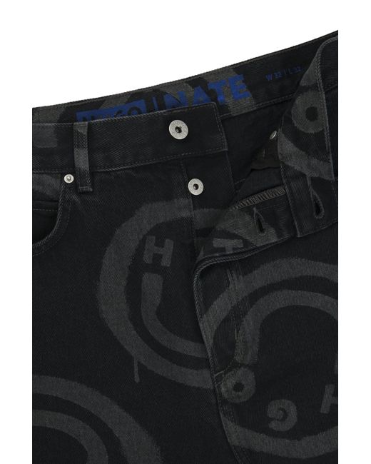 HUGO Black baggy-fit Jeans With Smiley-face Logos for Men | Lyst Canada