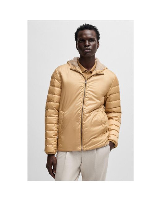 BOSS Three In One Parka Jacket With Down Filling in Natural for Men Lyst UK