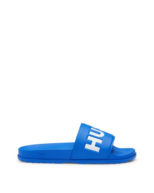 BOSS by HUGO BOSS Slides With Logo Strap in Blue for Men | Lyst