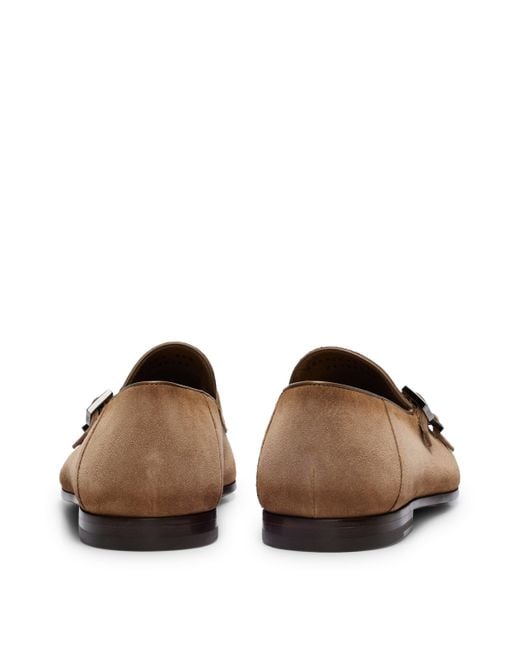 BOSS by HUGO BOSS Suede Monk Shoes With Double Strap And Branding in ...