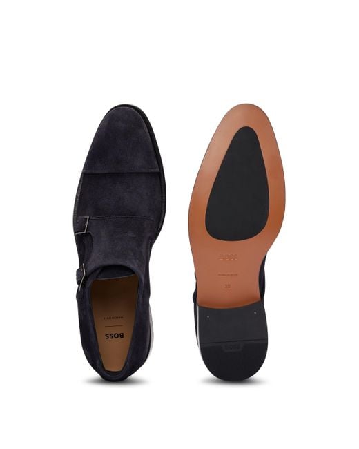 BOSS by HUGO BOSS Suede Shoes With Double-monk Strap And Cap Toe in ...