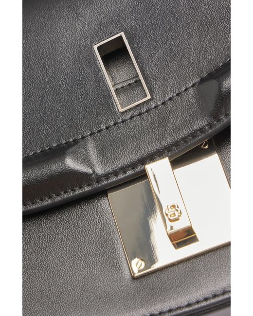 BOSS Ariell Shoulder Bag In Matte Leather With Gemstone Strap in Black ...