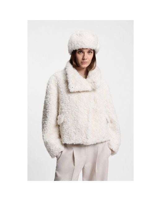 BOSS X Steiff Teddy Coat in Natural | Lyst UK