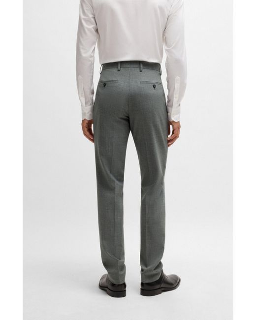 BOSS Slim-fit Suit In Micro-patterned Stretch Cloth in Gray for Men | Lyst