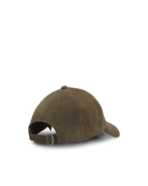 BOSS Suede Cap With Metal Logo in Green for Men | Lyst UK