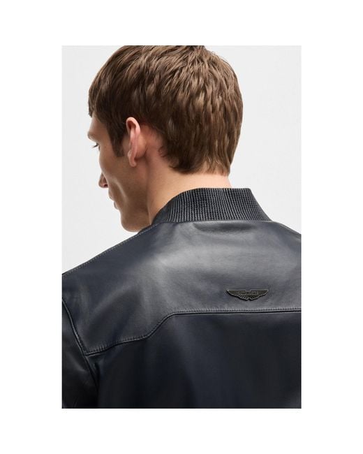 BOSS X Aston Martin Nappa-Leather Jacket With Perforated Details in ...