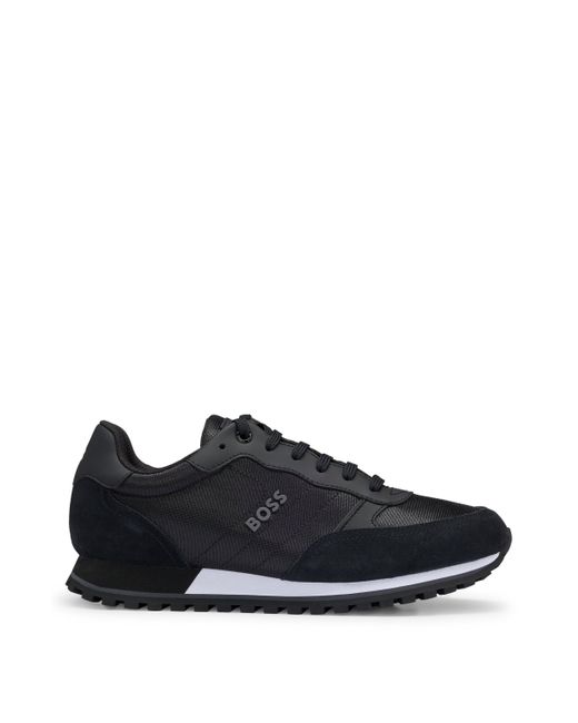 BOSS Parkour L Running Style Trainers In Mixed Materials With Logo ...