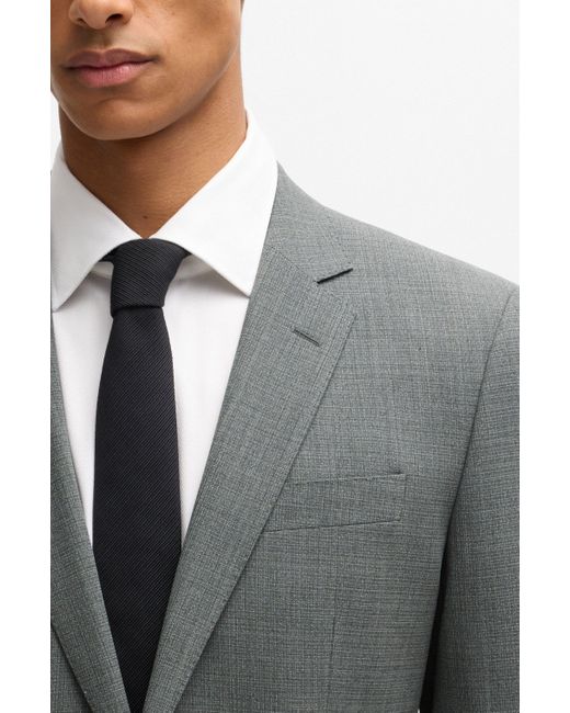 BOSS Slim-fit Suit In Micro-patterned Stretch Cloth in Gray for Men | Lyst