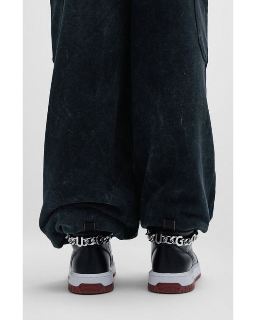 BOSS by HUGO BOSS High-top Trainers With Logo-chain Trim in Black | Lyst