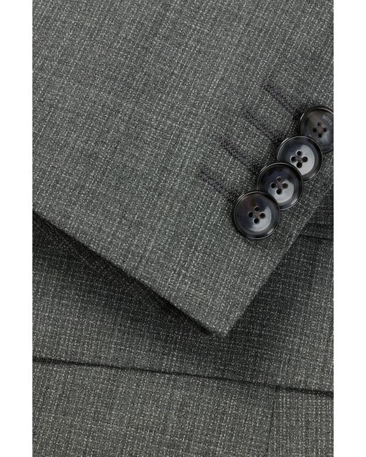 BOSS Slim-fit Suit In Micro-patterned Stretch Cloth in Gray for Men | Lyst