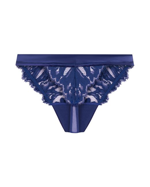 Hunkemöller Grace Highleg String in Blue | Lyst UK