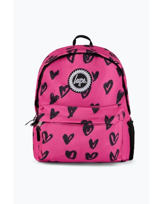 Hype Hype Glitter Scribble Hearts Backpack in Pink | Lyst UK