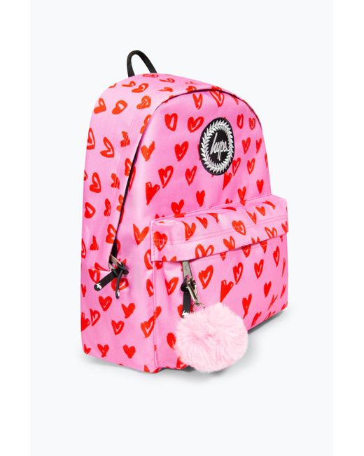 Hype Hype Girls Iconic Scribble Hearts Backpack in Red | Lyst UK