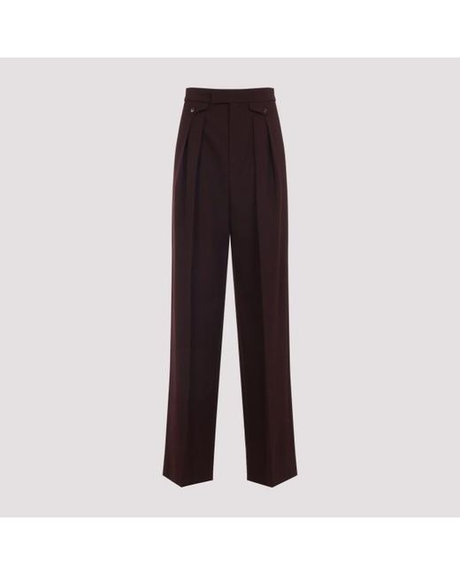Chloé Chloe Wool Pants in Brown | Lyst UK