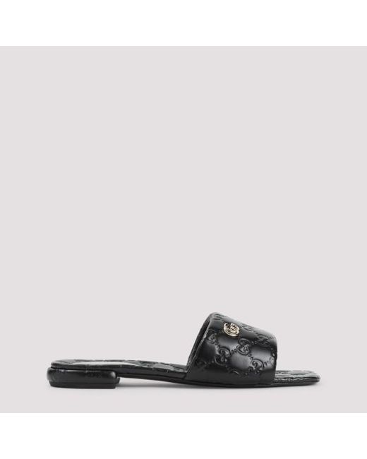 Gucci Meg Flat Sandals in Black | Lyst