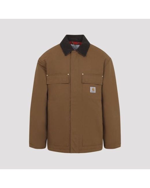 Carhartt Loose Fit Logo Patch Jacket in Brown for Men | Lyst UK