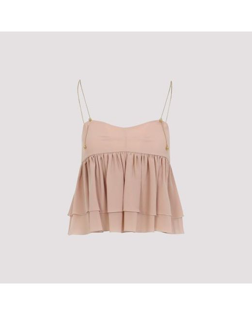 Chloé Chloe Silk Top in Pink | Lyst UK
